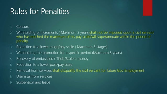 Civil servant efficiency and discipline rules, 2020 | PPTX | Law