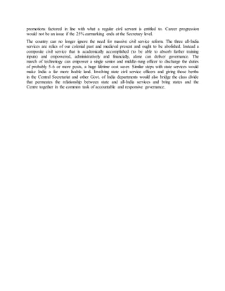 Civil Service Reform in India | DOCX