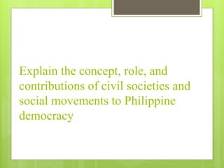 Civil society perspective definition , role and examples | PDF