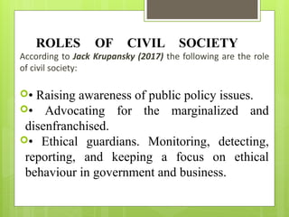 Civil society perspective definition , role and examples | PDF