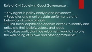 Philippine Politics and Governance for Garde 11 ( civil society) | PPTX