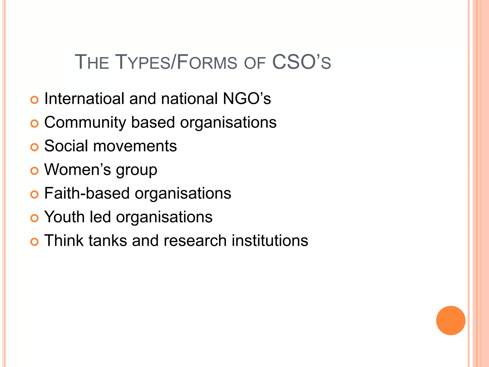 Civil Society Organisation (CSO) | PPTX