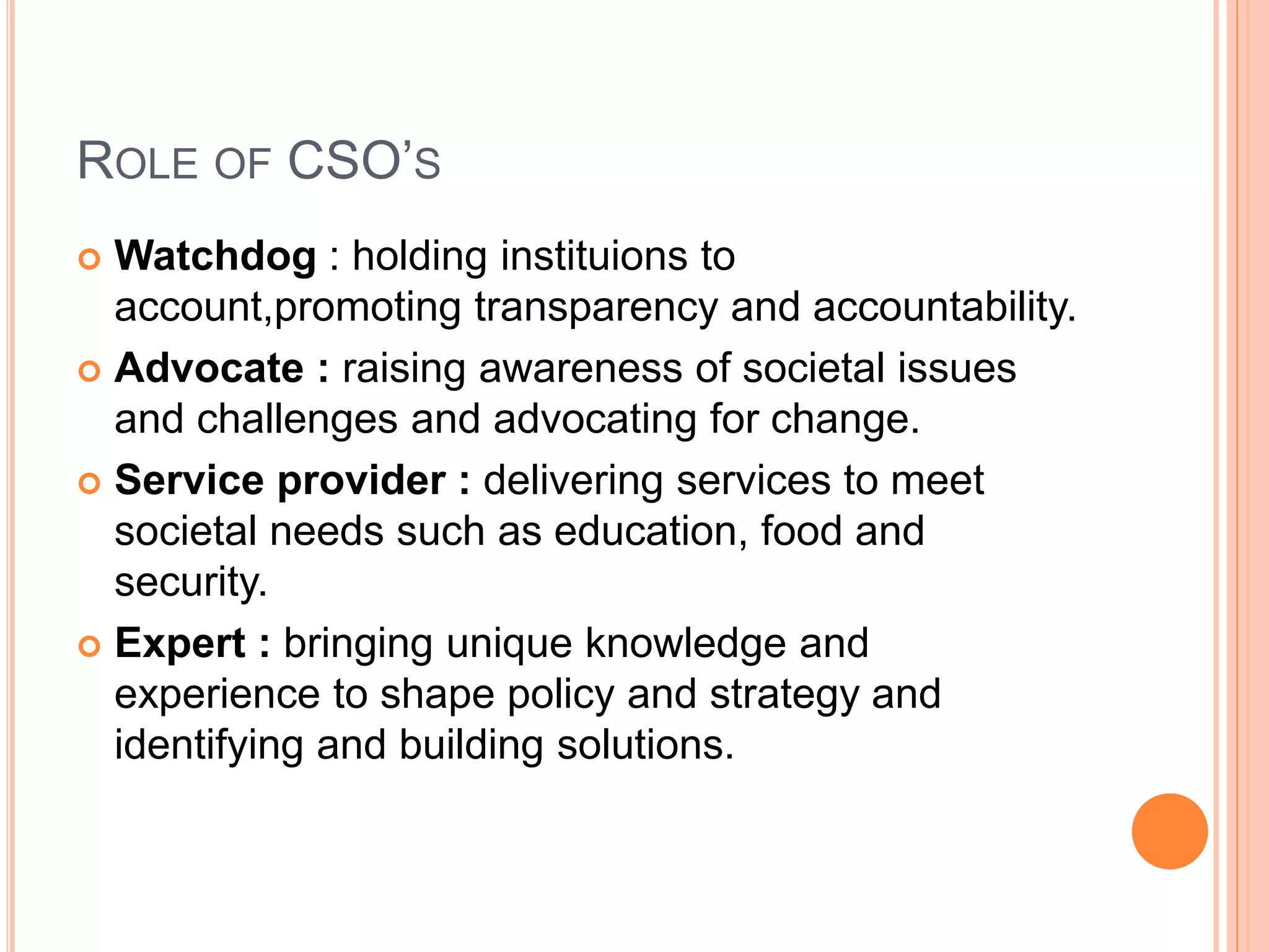 Civil Society Organisation (CSO) | PPTX