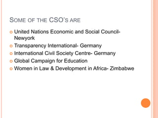 Civil Society Organisation (CSO) | PPTX