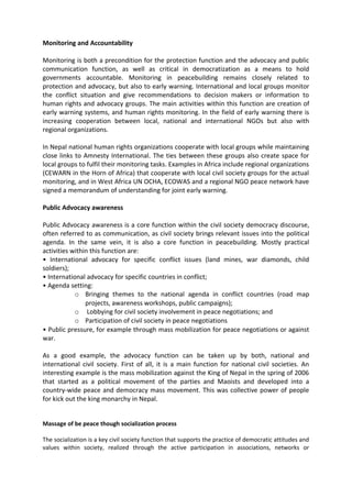 THE ROLE OF CIVIL SOCIETY IN PEACE BUILDING | DOC