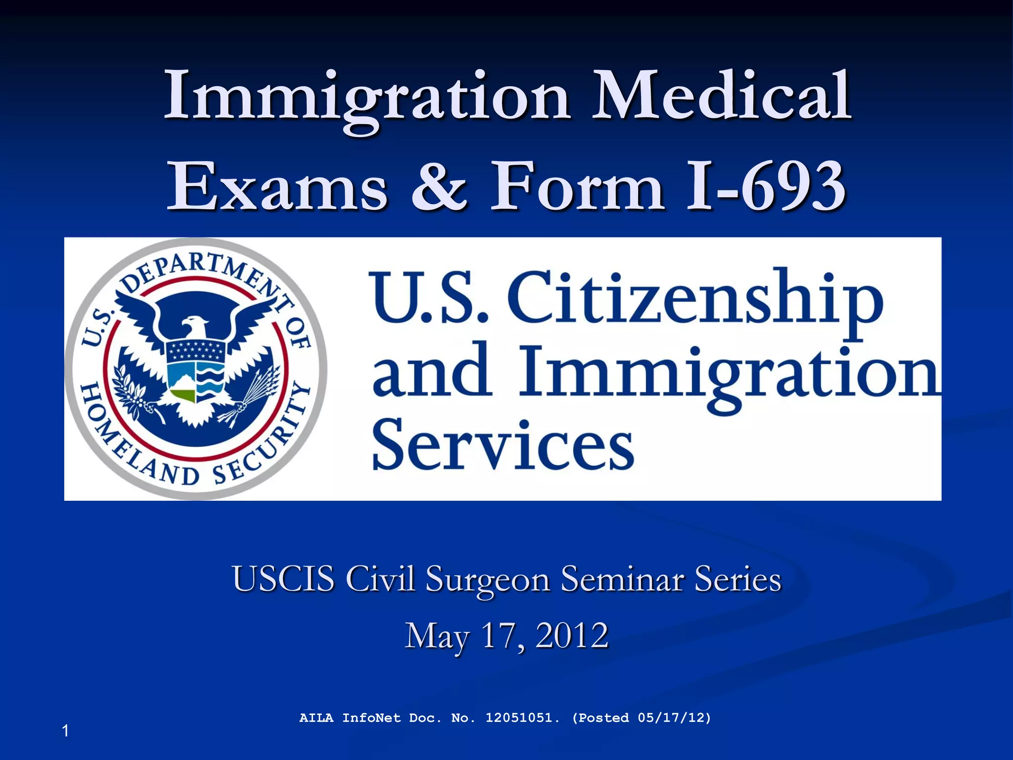 Immigration Medical Exams and the I-693 Form | PDF
