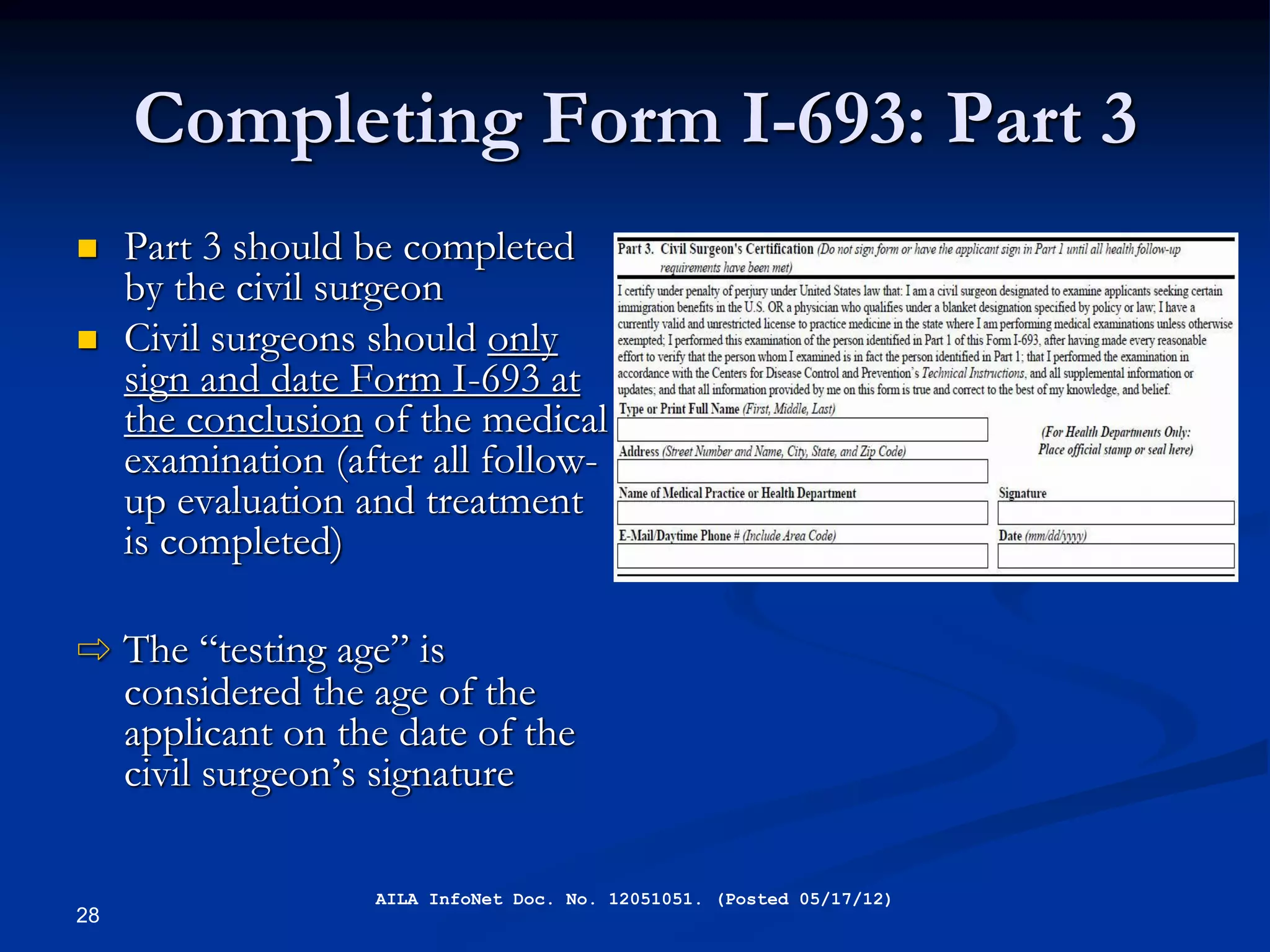 Immigration Medical Exams and the I-693 Form | PDF