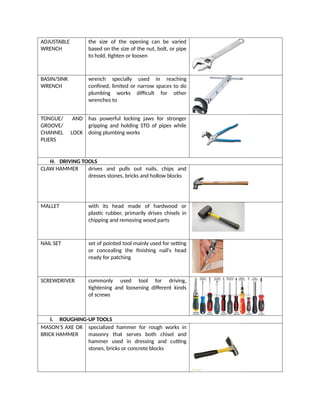 CIVIL TECHNOLOGY, tools, equipment .docx