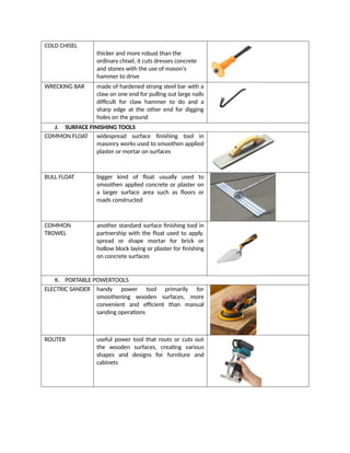 CIVIL TECHNOLOGY, tools, equipment .docx