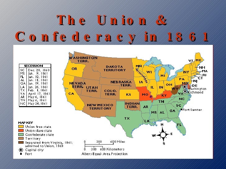 Union And Confederacy Map