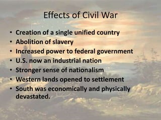 Civil War - A Summary for Grades 5-8 | PPTX