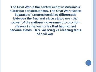 Facts About Civil War | PPTX