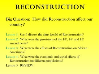 Civil war and reconstruction for web | PPT