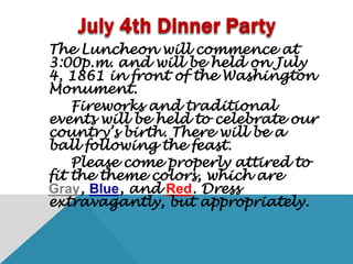 Civil War Dinner Party | PPTX