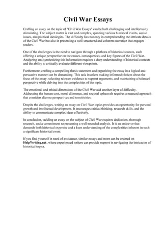 Civil War Essays | PDF