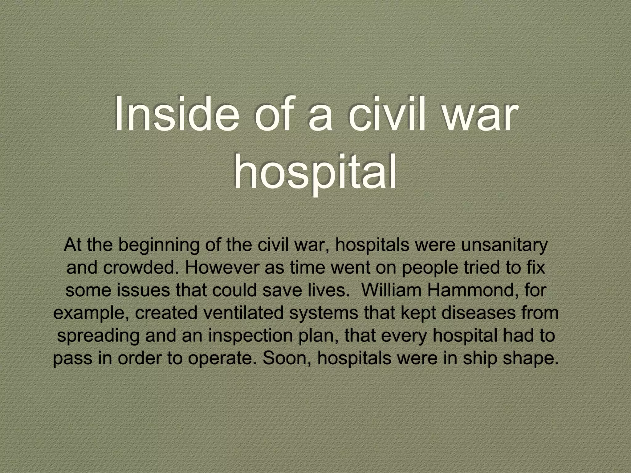 Civil war hospitals | PDF