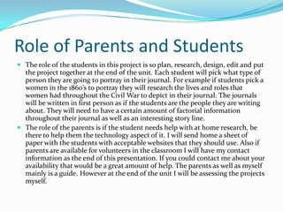 Civil war journal project | PPTX