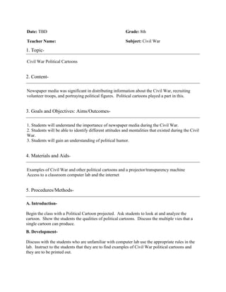 Civil War Political Cartoons | DOCX