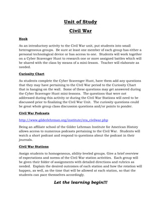 Civil War Stations | DOCX