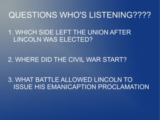 CIVIL WAR TIMELINE | PPT