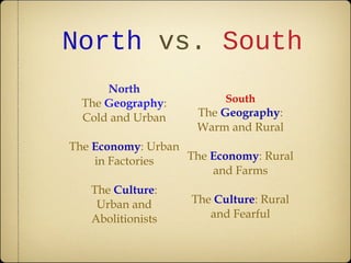 Civil war unit lesson 1 - north vs south - power point | PPT