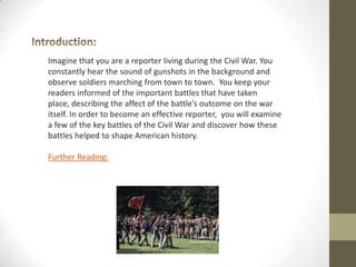Civil war webquest powerpoint | PPTX