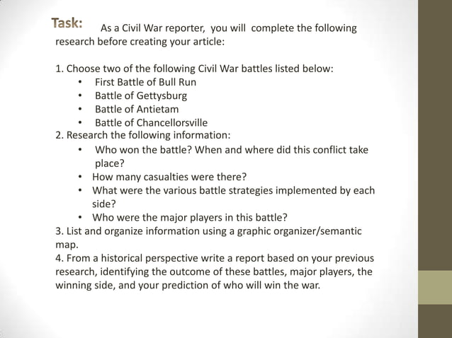 Civil war webquest powerpoint | PPTX
