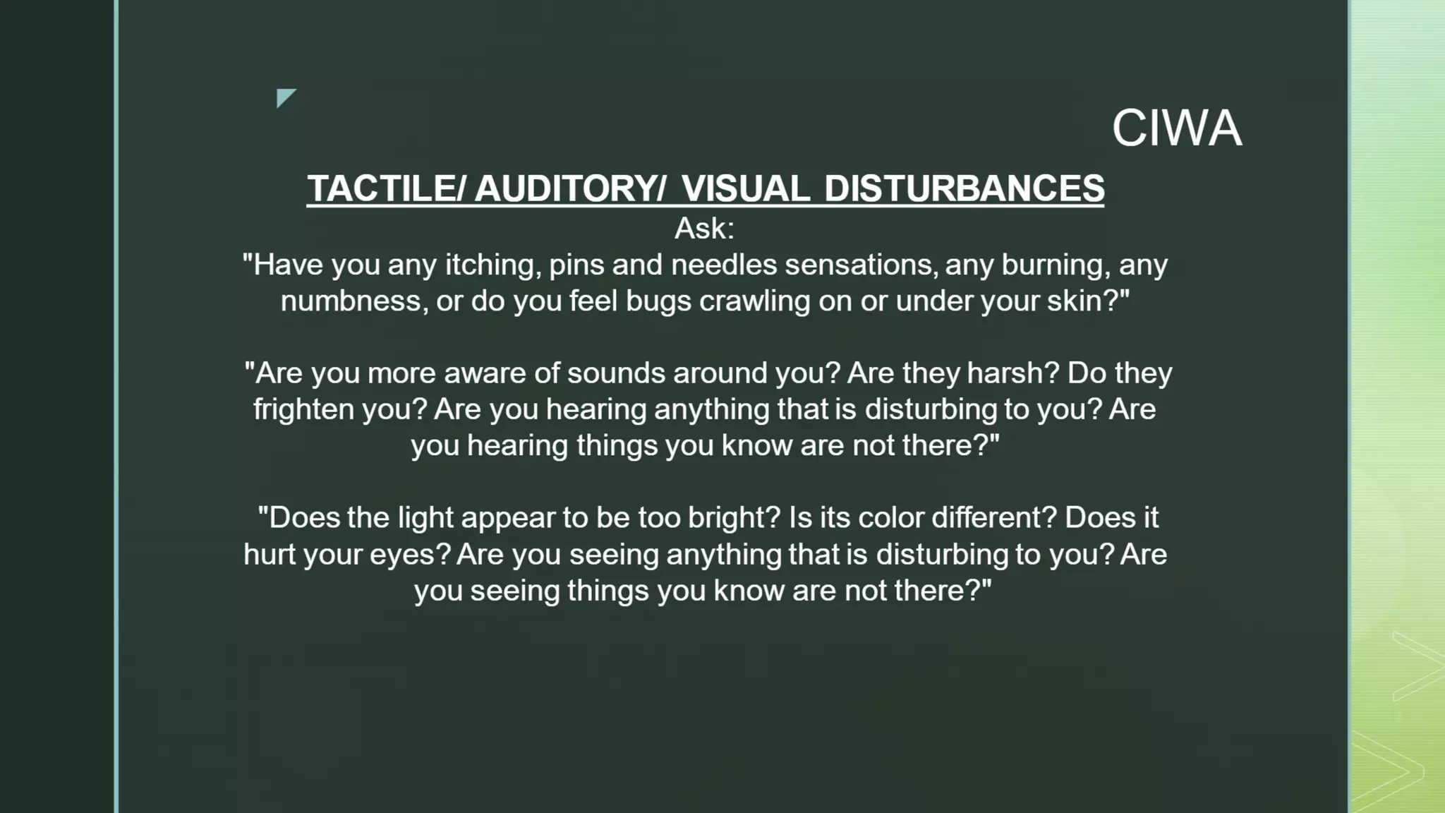 CIWA COWS training PP | PDF