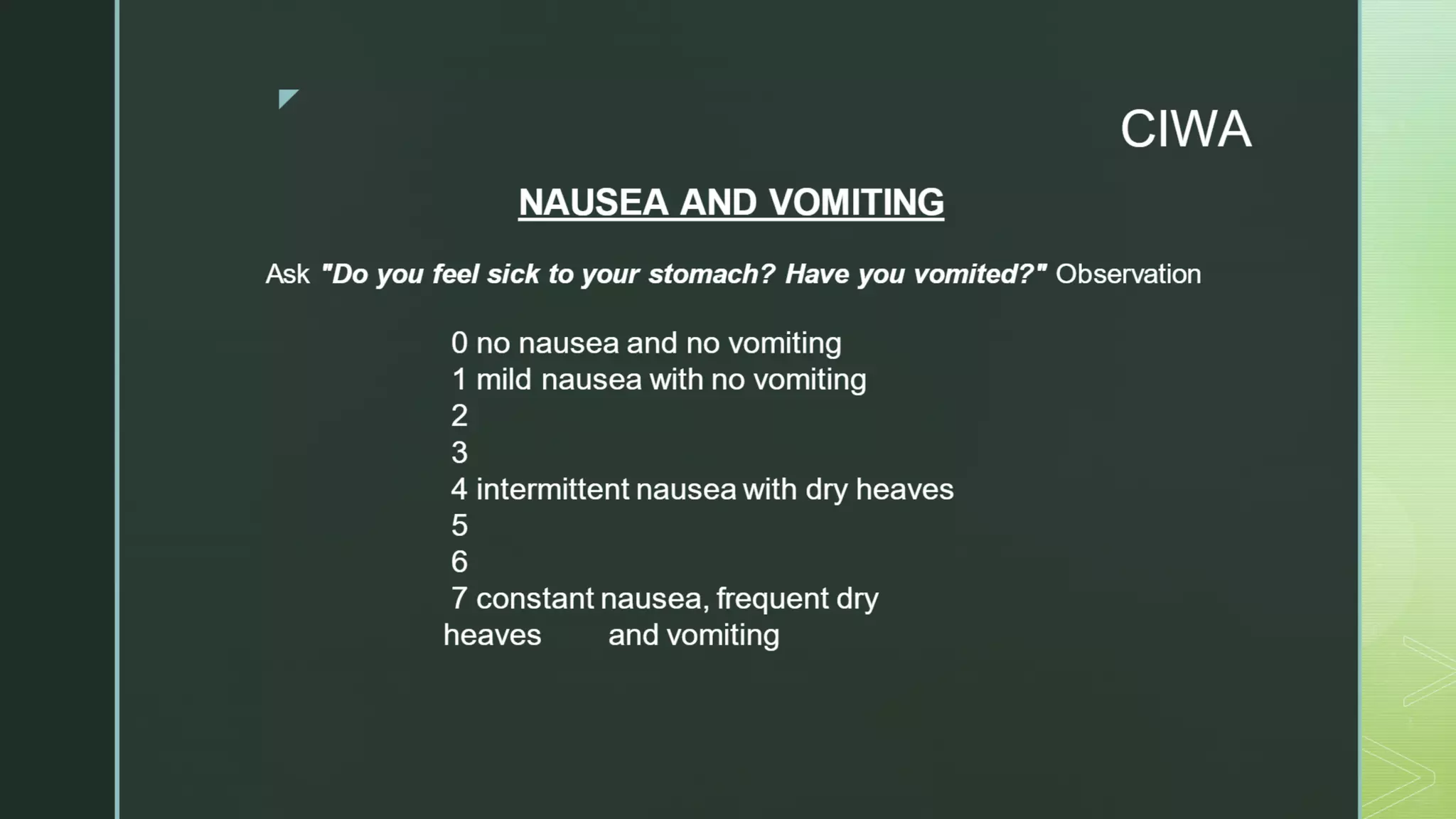 CIWA & COWs training | PDF