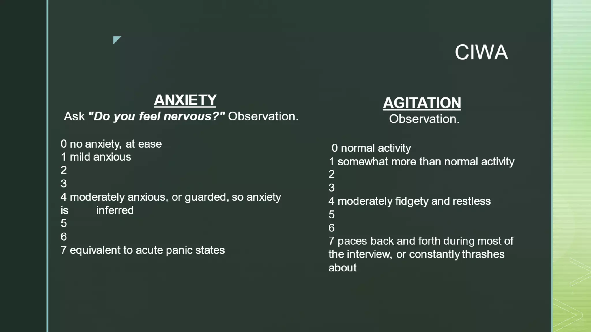 CIWA & COWs training | PDF