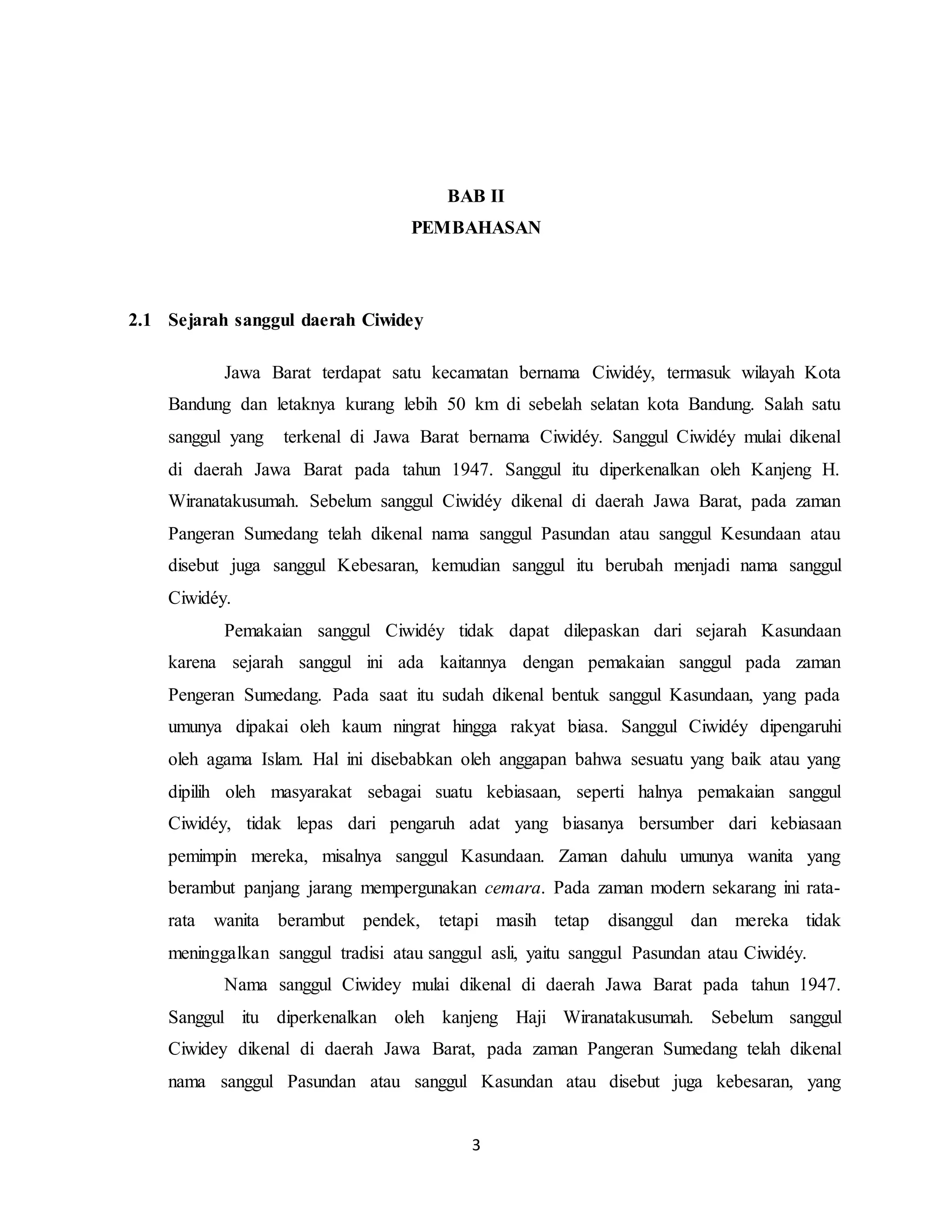 Sanggul Ciwidey Jawa Barat | DOCX