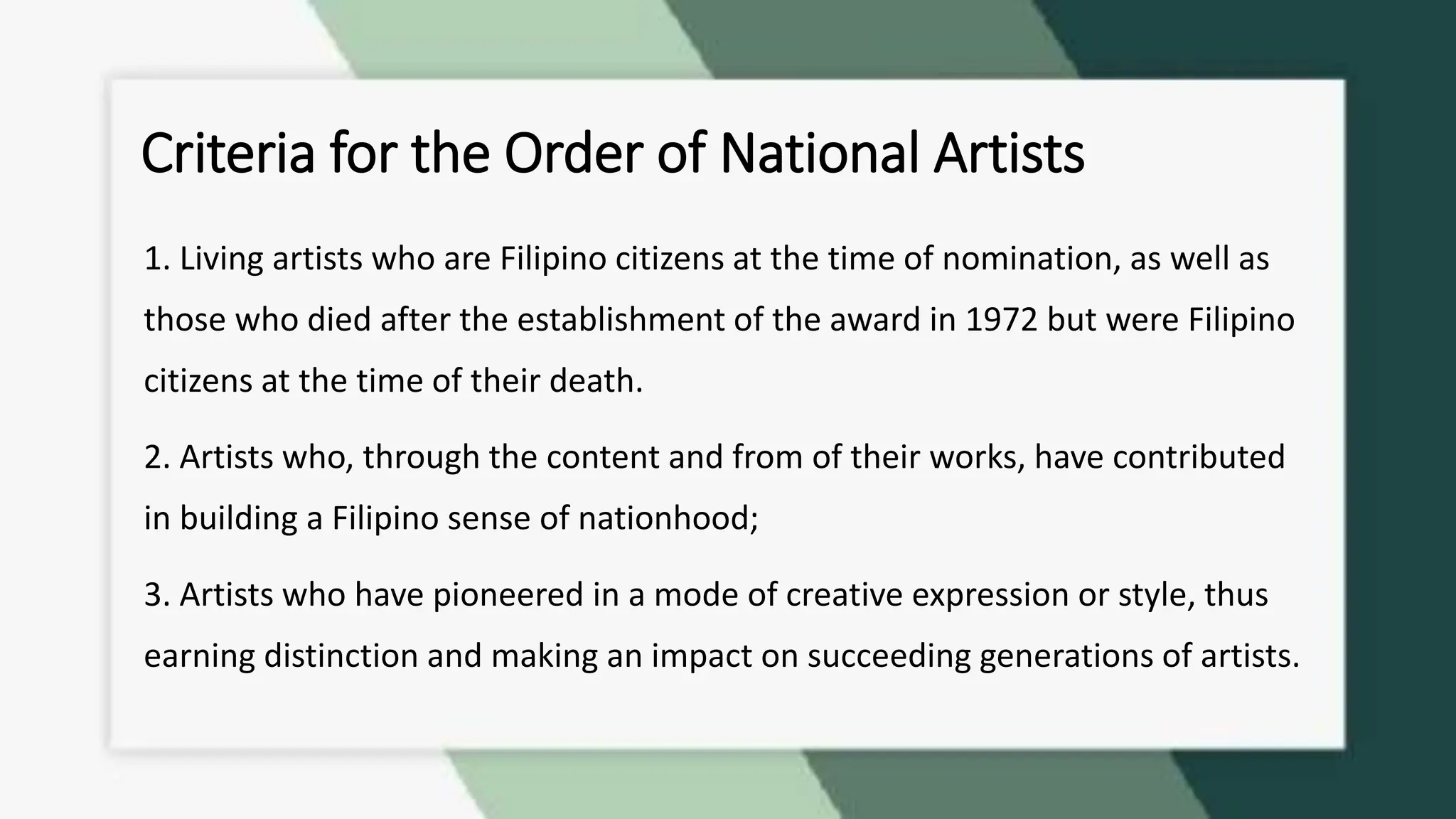 Quarter 1 - Module 7 The Order of National Artists | PPTX