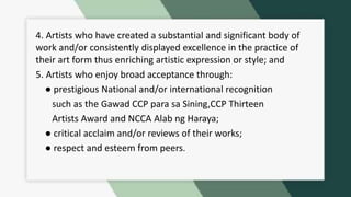 Quarter 1 - Module 7 The Order of National Artists | PPTX