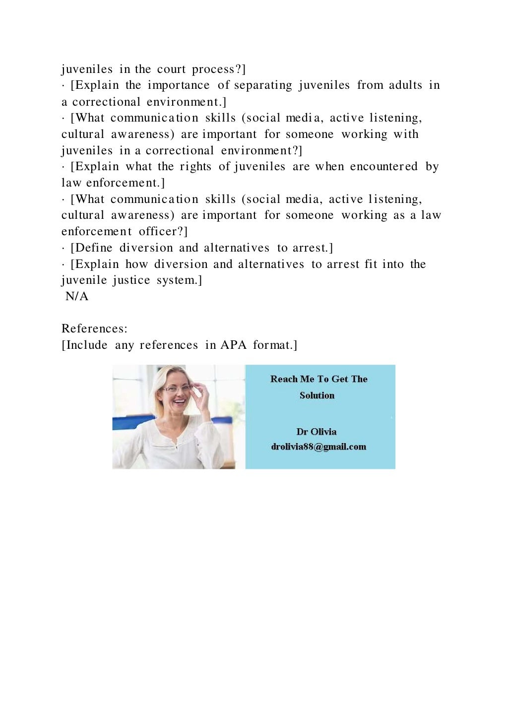 CJ 112 Module Six Assignment Template Juvenile Justice System | DOCX