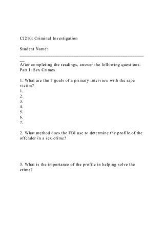 CJ210 Criminal InvestigationStudent Name _________________.docx