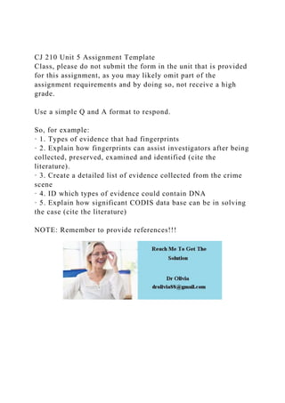 CJ 210 Unit 5 Assignment TemplateClass, please do not submit the.docx