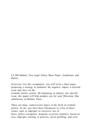 CJ 500 Module Two Legal Poli | DOCX