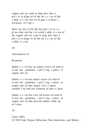CJ 550 Final Project Guidelines and Rubric Overview | DOCX