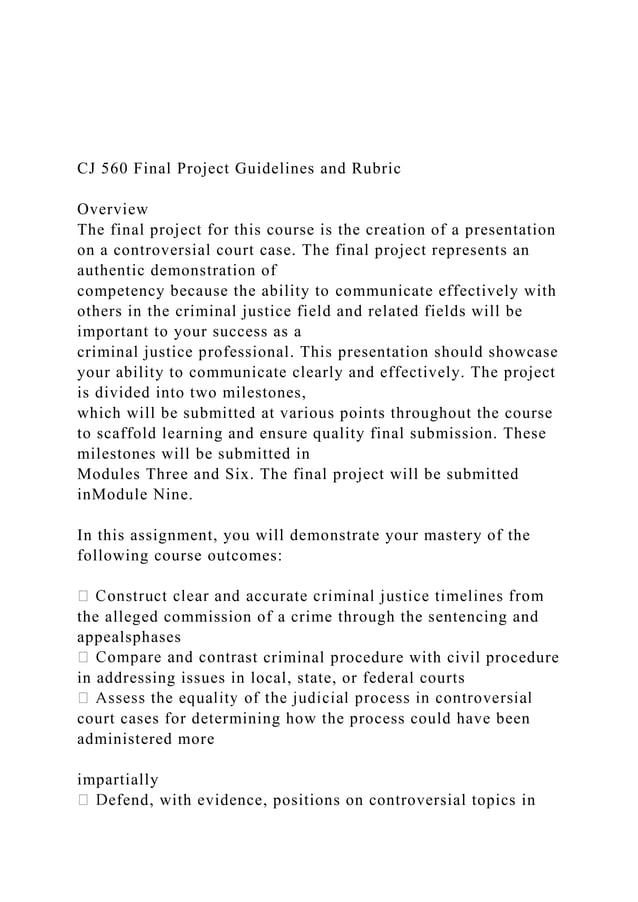 CJ 560 Final Project Guidelines and RubricOverviewThe fi.docx