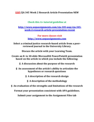 CJA 345 Entire Course NEW | PDF