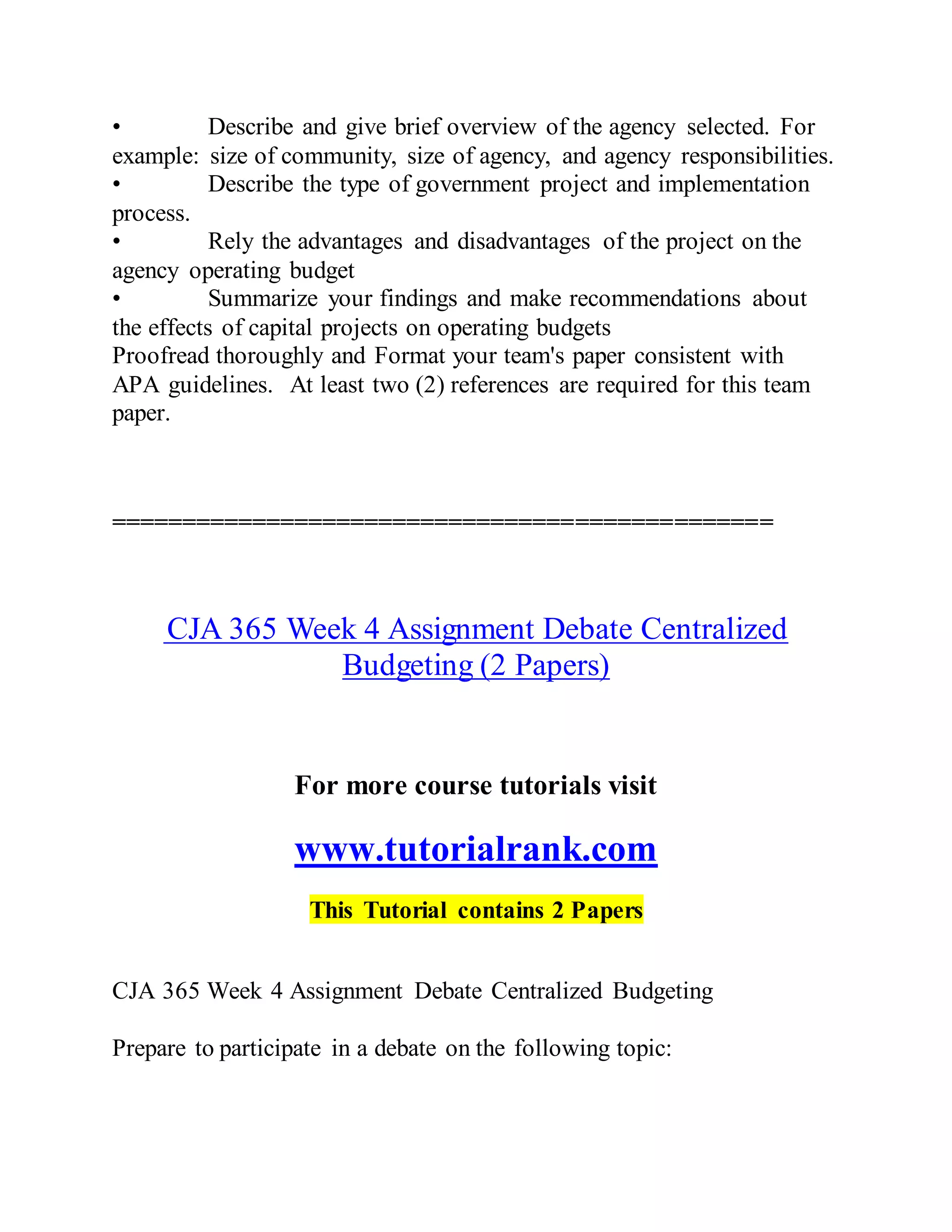 CJA 365 Effective Communication/tutorialrank.com