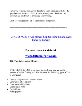 CJA 365 Effective Communication/tutorialrank.com