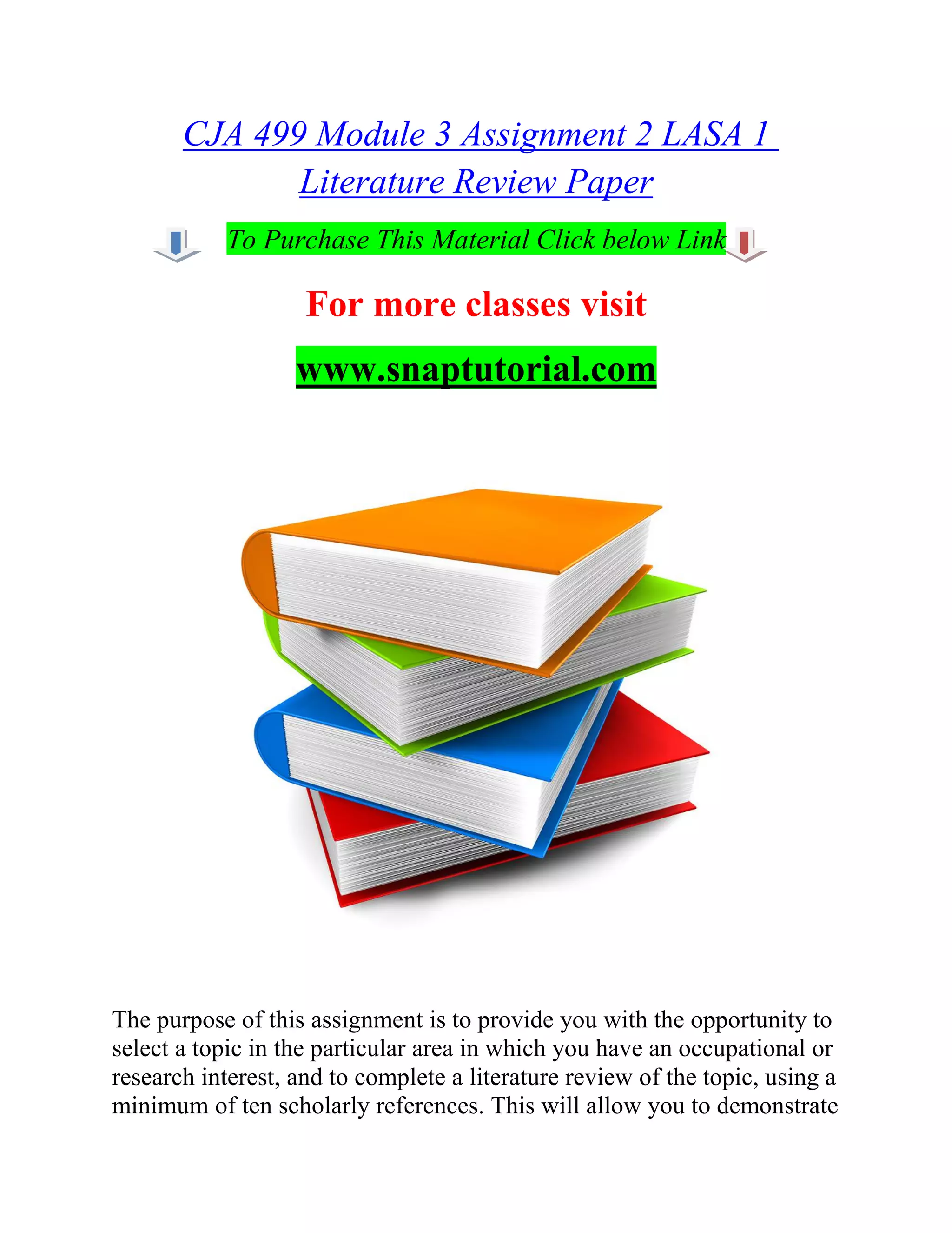 CJA 499 help A Guide to career/Snaptutorial | PDF