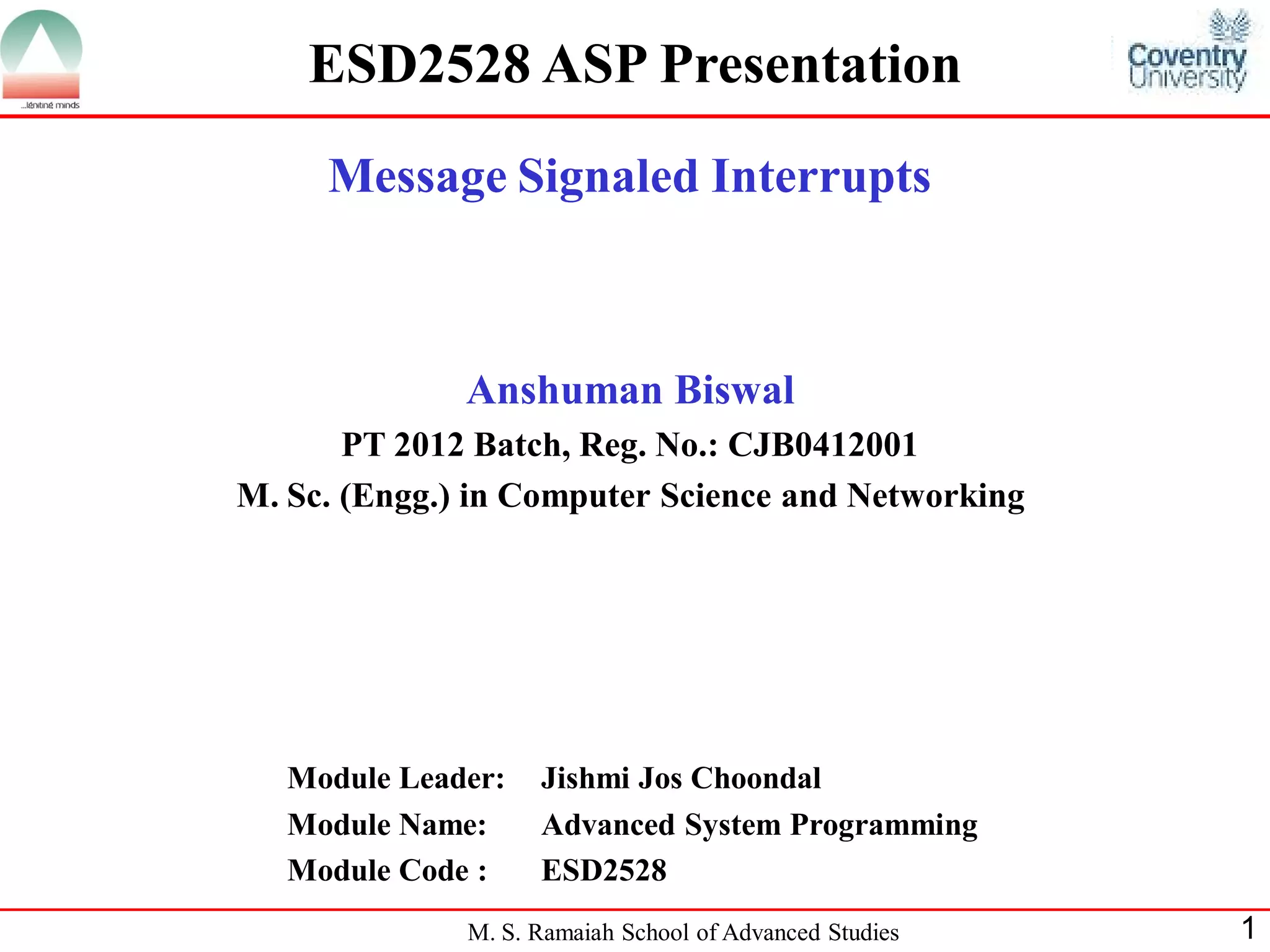 Message Signaled Interrupts | PDF