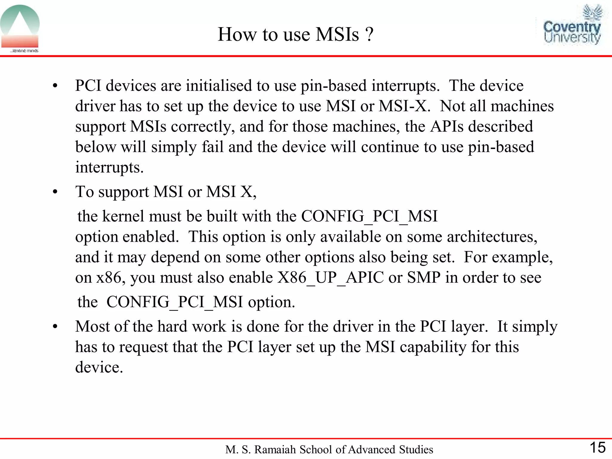 Message Signaled Interrupts | PDF