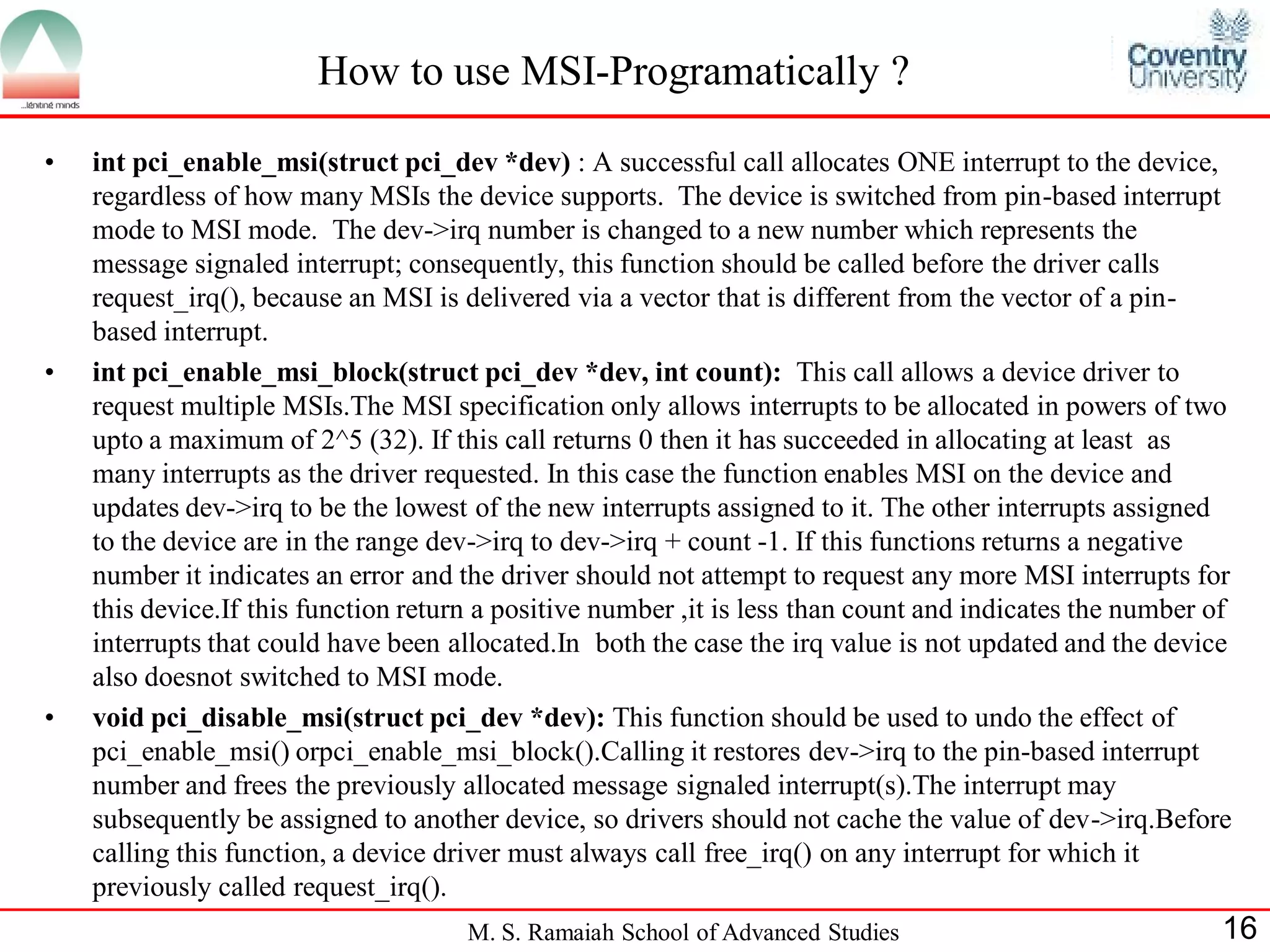 Message Signaled Interrupts | PDF