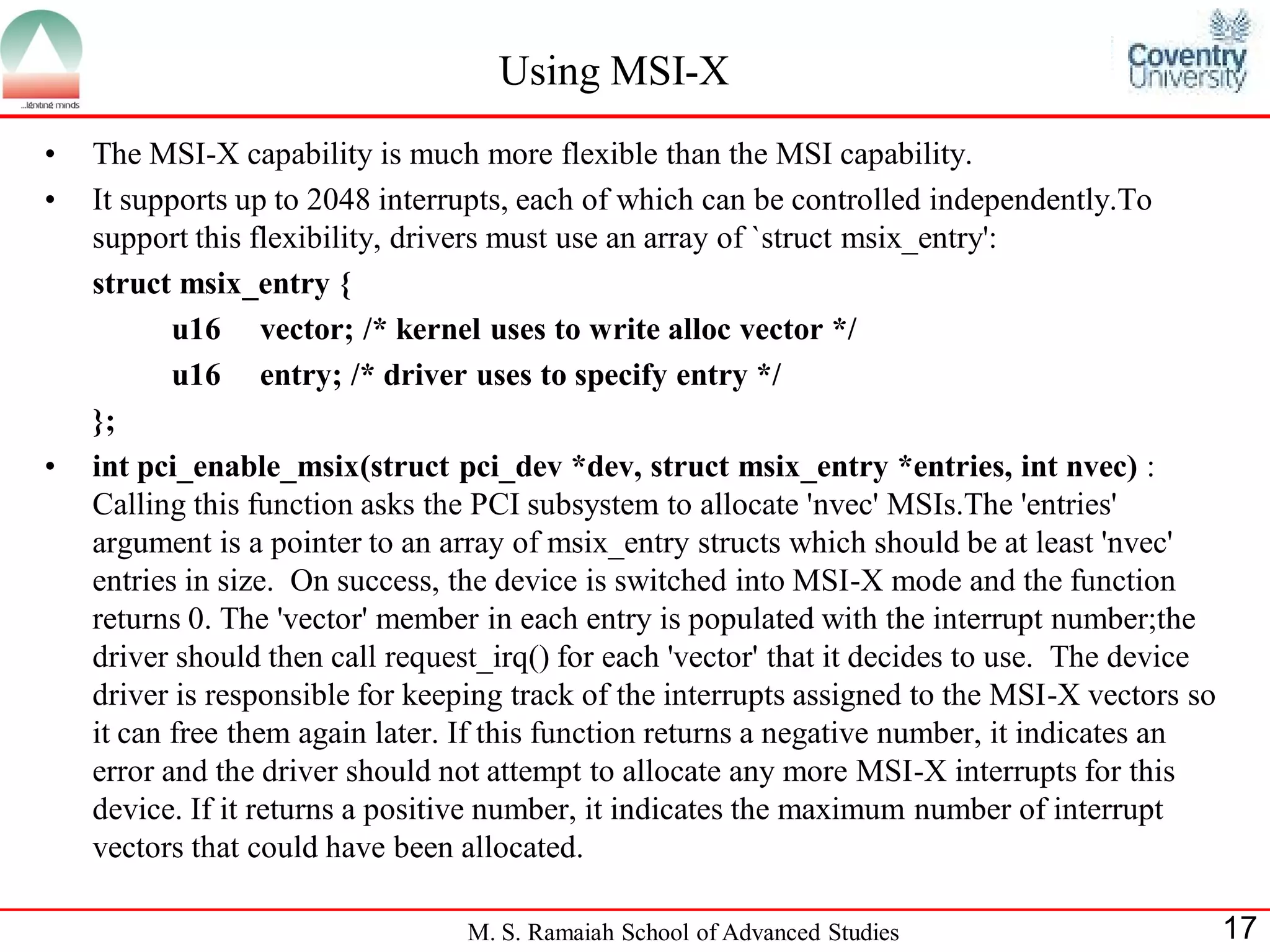 Message Signaled Interrupts | PDF