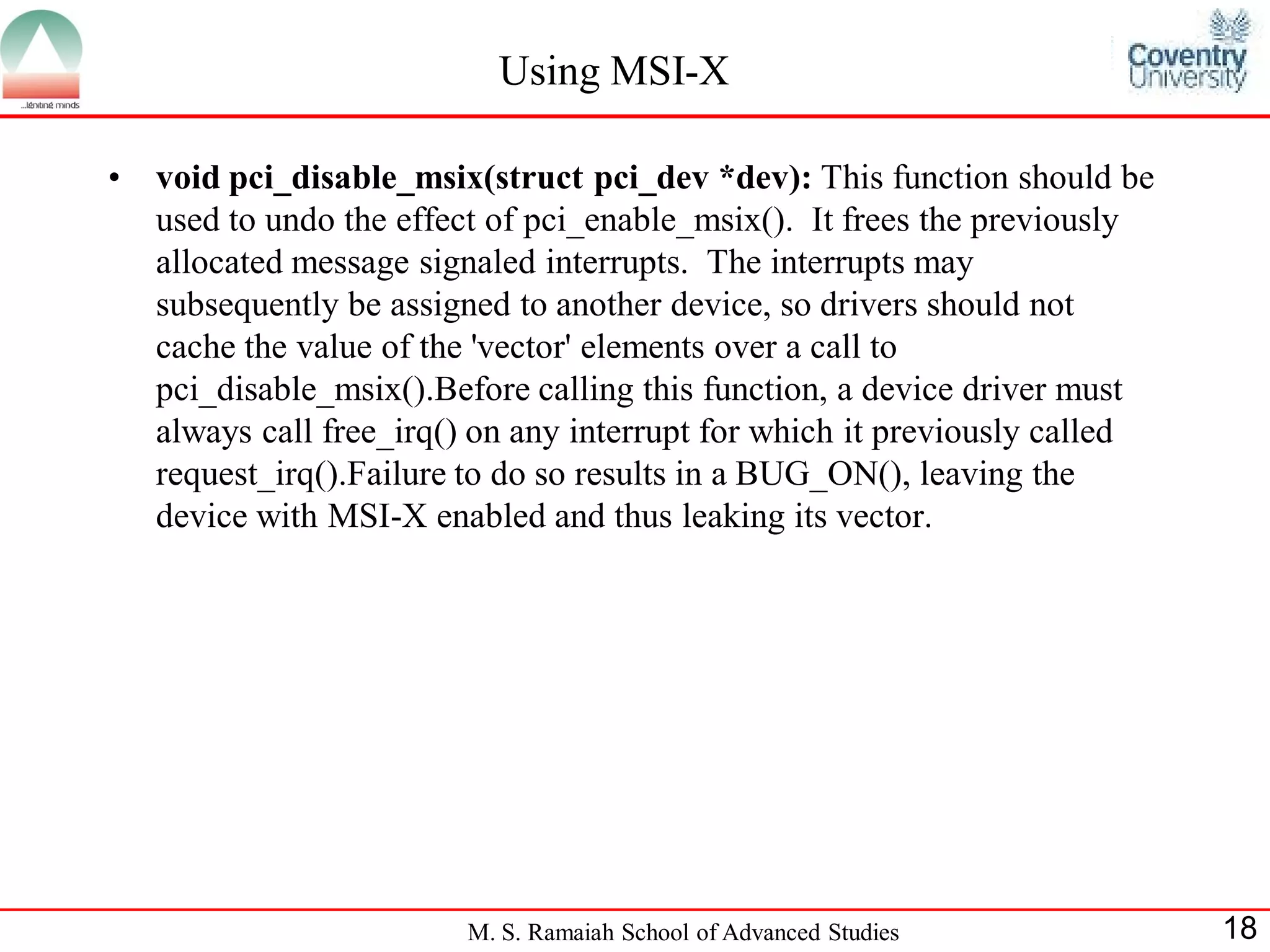 Message Signaled Interrupts | PDF