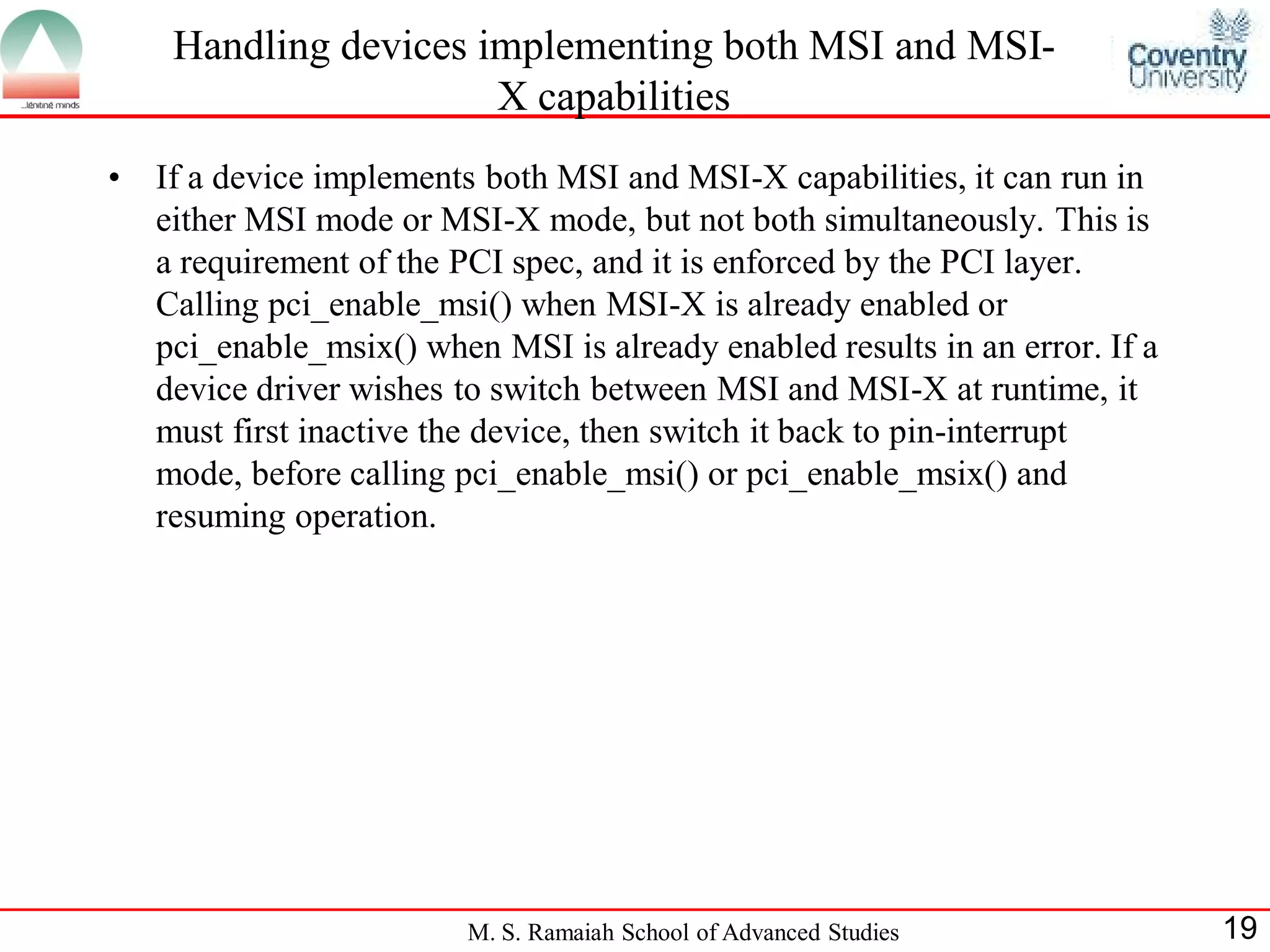 Message Signaled Interrupts | PDF