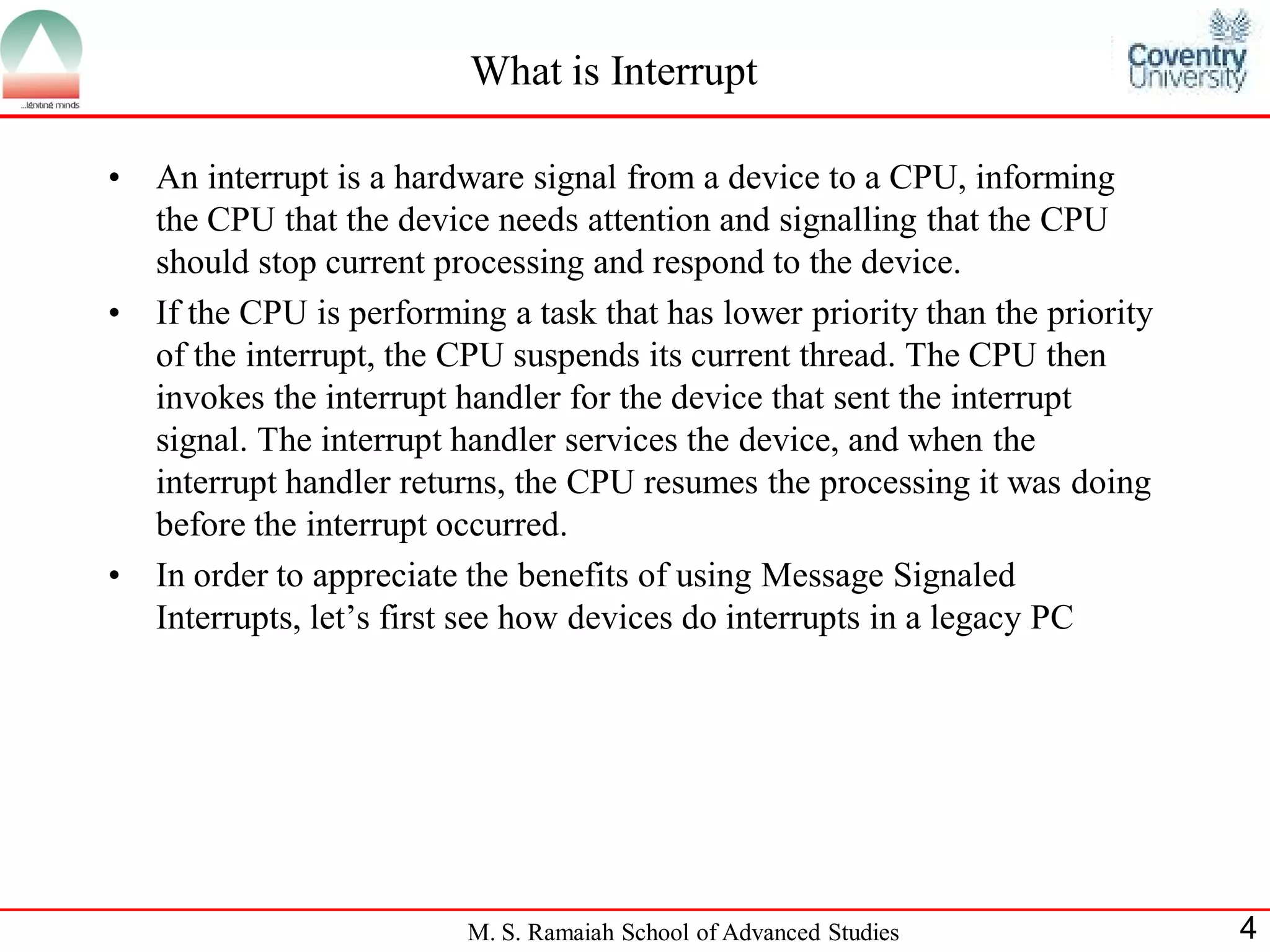 Message Signaled Interrupts | PDF